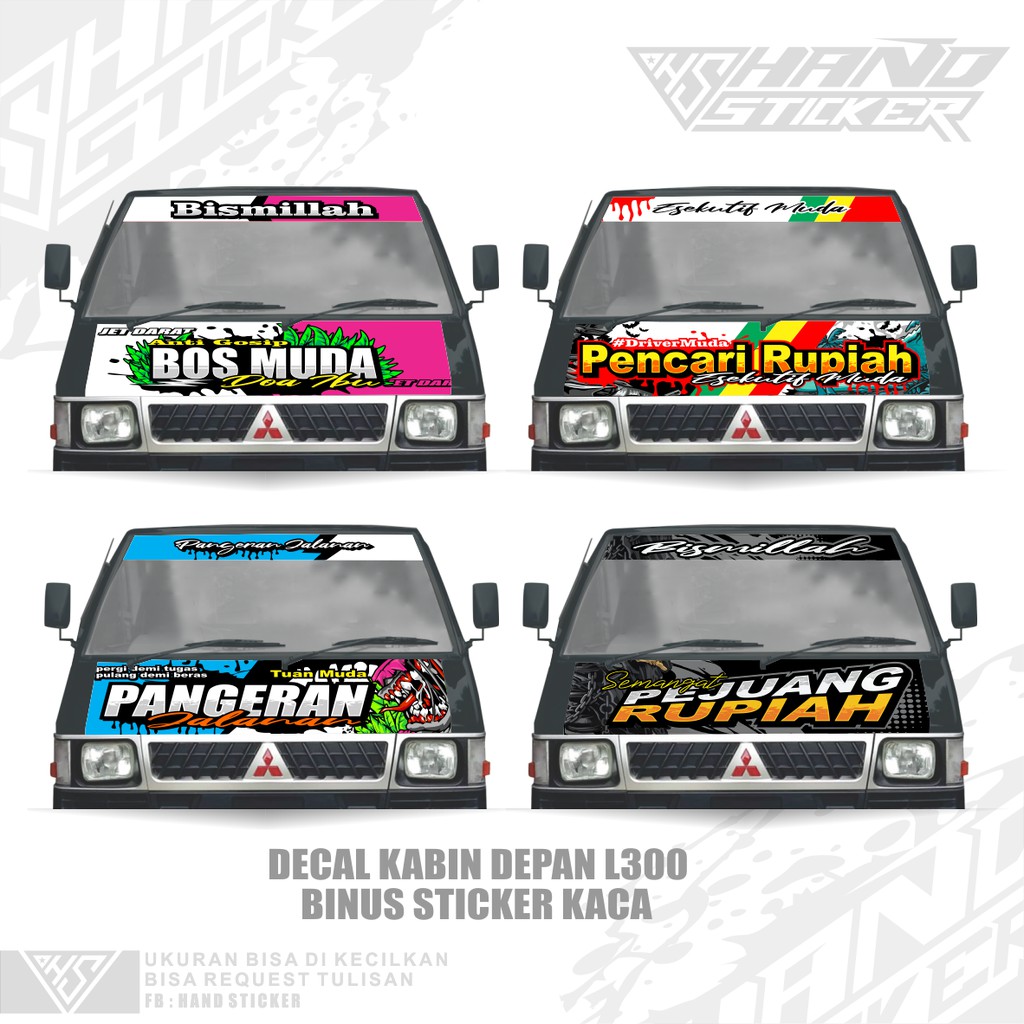 Jual Sticker Decal Print Custom Kabin Depan L300 Bisa Request Desain ...