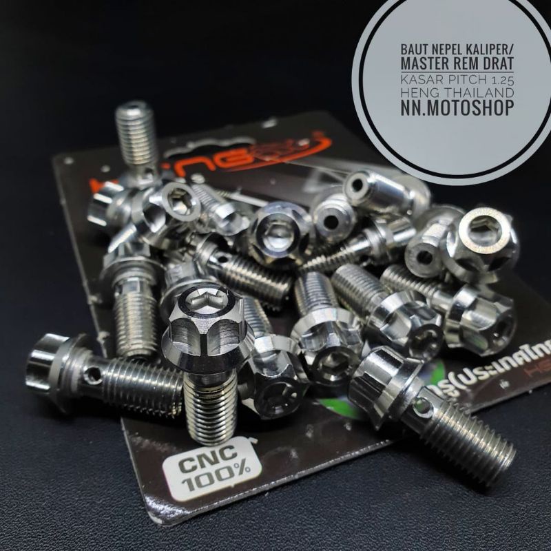 Jual probolt stainless baut banjo nepel kaliper master rem baut selang rem drat KASAR PITCH 1.25 ...