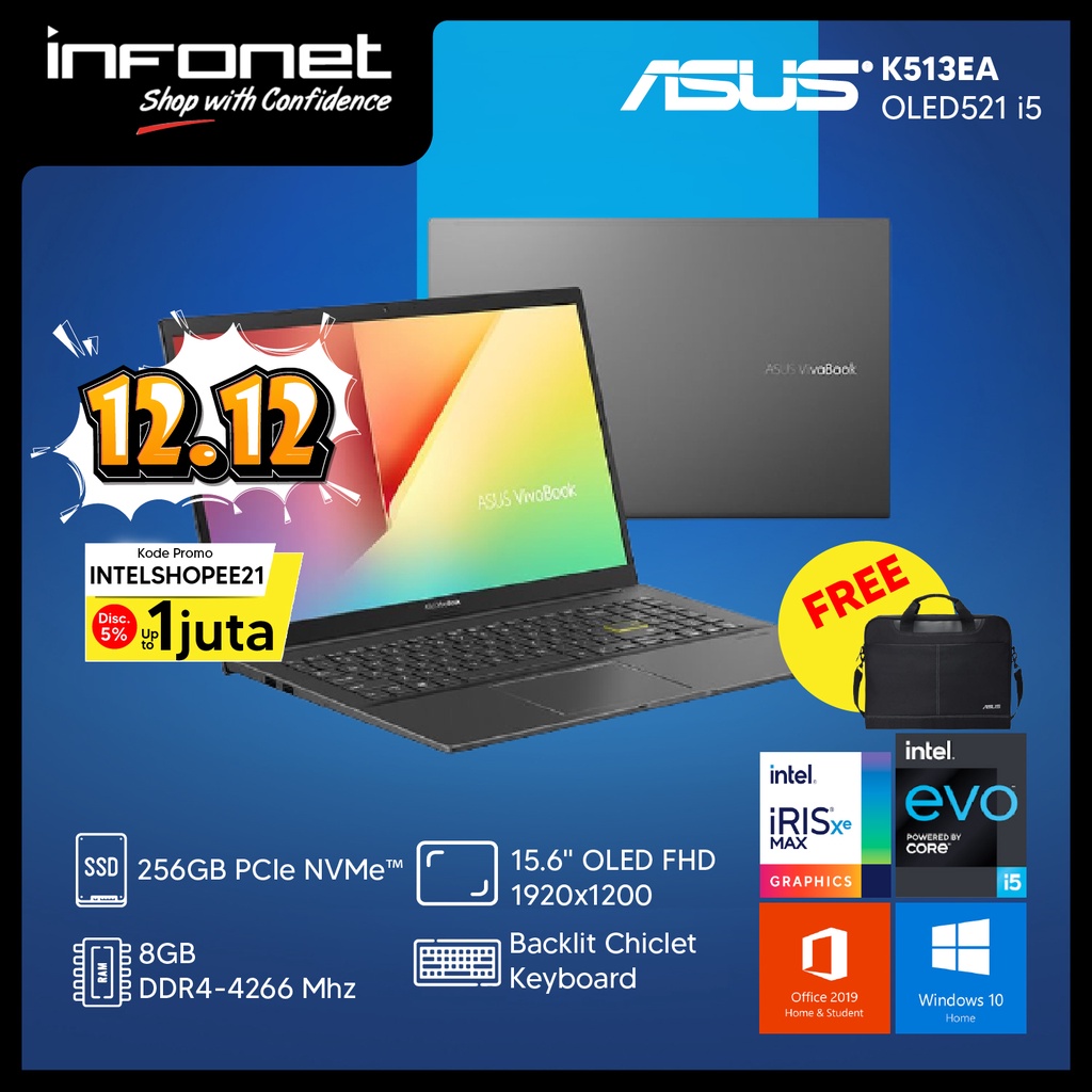 Jual ASUS K513EA-OLED521 i5 1135G7 8GB 256GB PCIe + HDD HOUSING INTEL ...