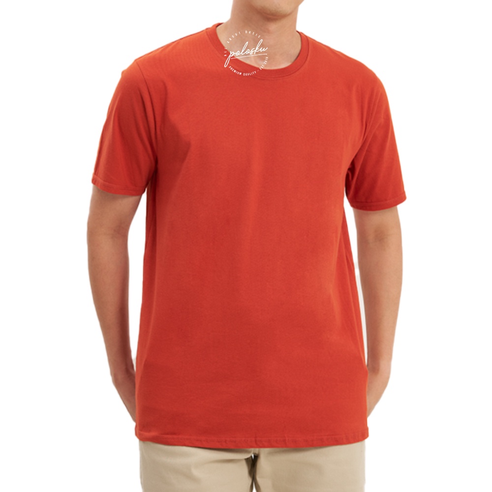 Jual KAOS POLOS - TERACOTA - MERAH BATA - COTTON COMBED 30s - TSHIRT ...
