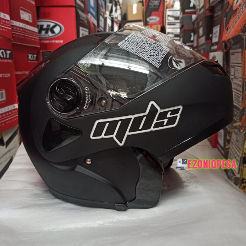 Jual Helm MDS Pro Rider Modular System Black Doff | Shopee Indonesia