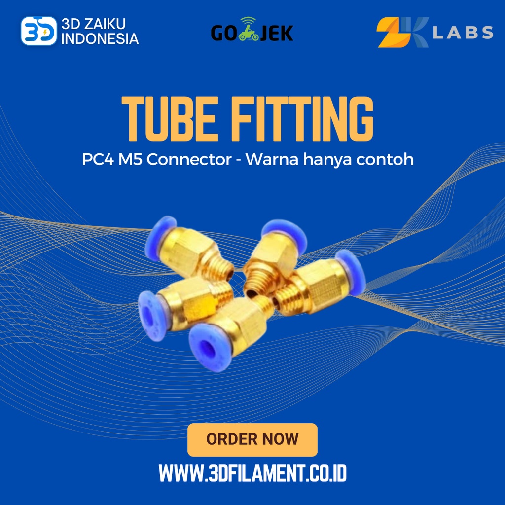 Jual Reprap 3D Printer Tube Fitting Connector PC4 M5 | Shopee Indonesia