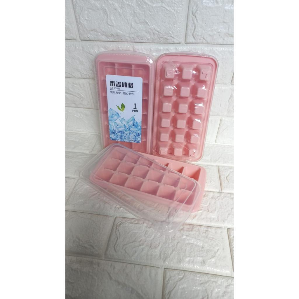 Jual DFANCCIE Cetakan Es Batu PLASTIK 18 Tray / Tempat Es Batu Puding ...