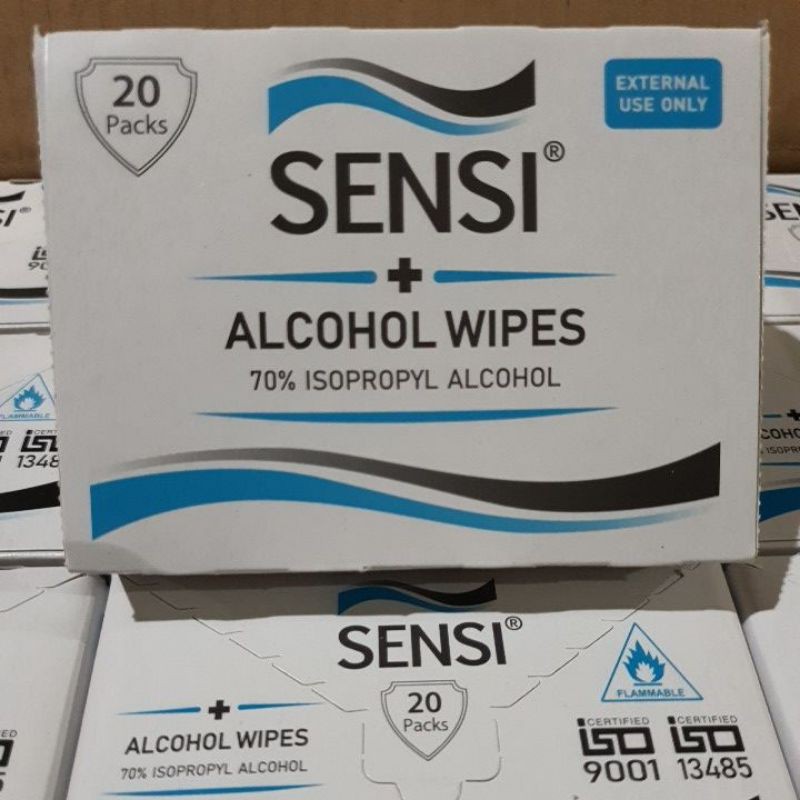 Jual Sensi Wipes Tisu Alkohol Sensi Alcohol Wipes 70% Isopropyl isi 20 ...