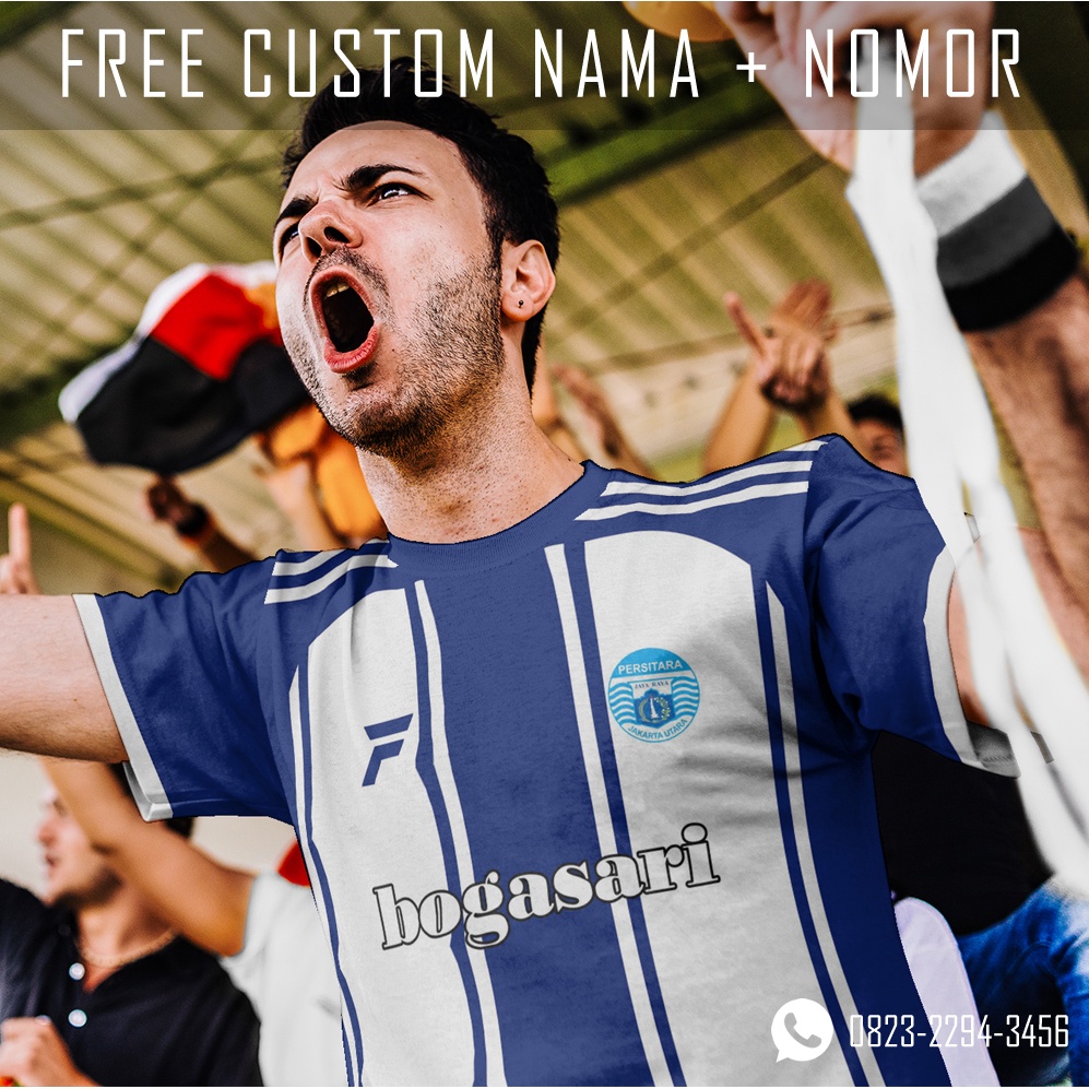 Jual Kaos Bola Jersey Persitara Jakarta Utara Klub Strip Garis Baju ...