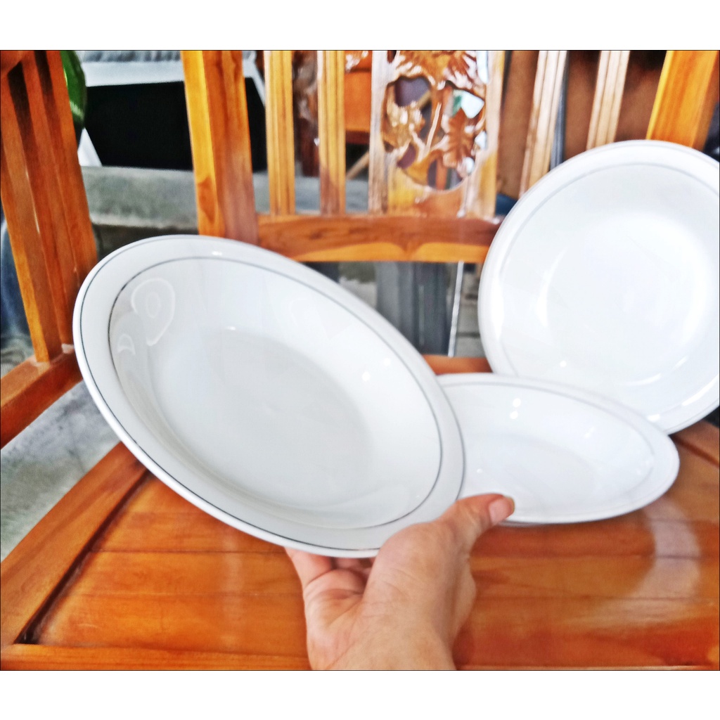 Jual Piring Makan Keramik Lismas Piring Prasmanan 23 cm Per 1pcs ...