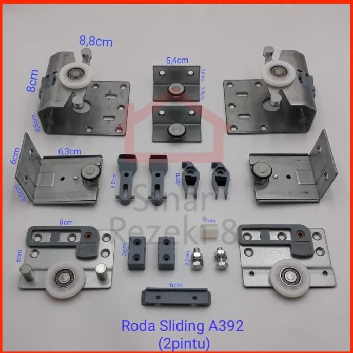 Jual Roda Rel Pintu Lemari Sliding Geser 2 Pintu A392 | Shopee Indonesia