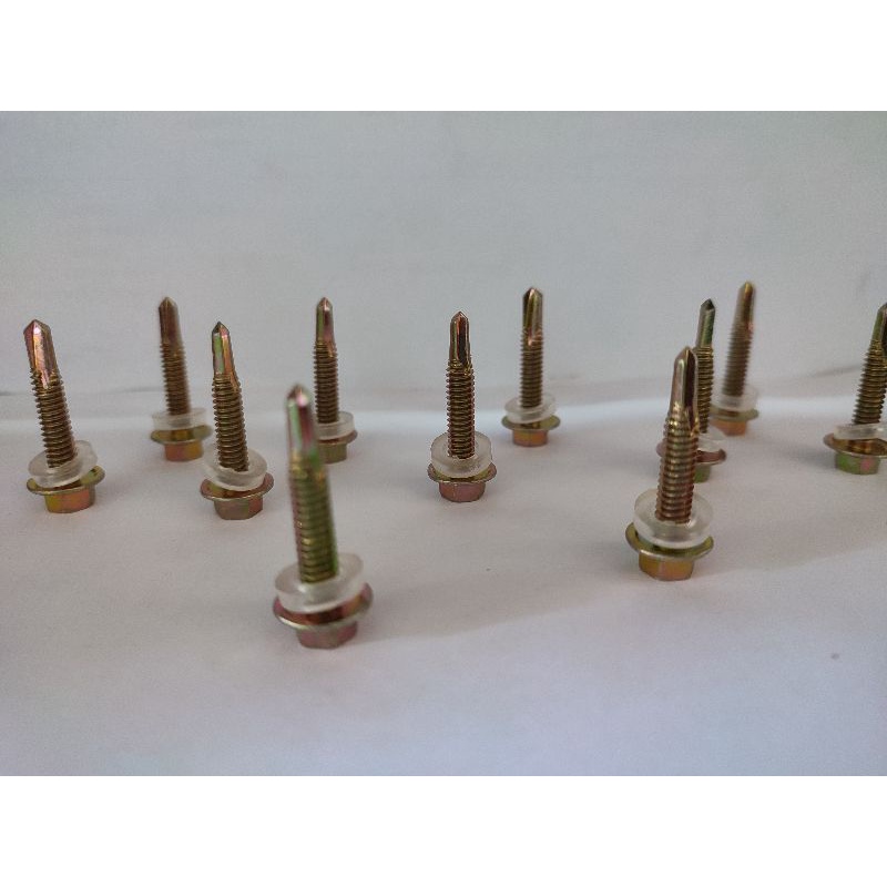 Jual Fix SDS Kuning Karet 12 x 30 drilling screw skrup atap baja ringan ...