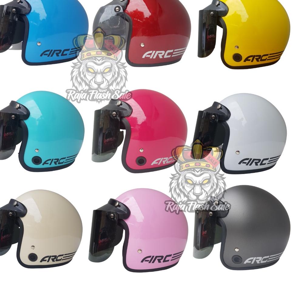 Jual HELM BOGO DEWASA ARC GARIS ORIGINAL KACA DATAR KACA CEMBUNG SNI ...