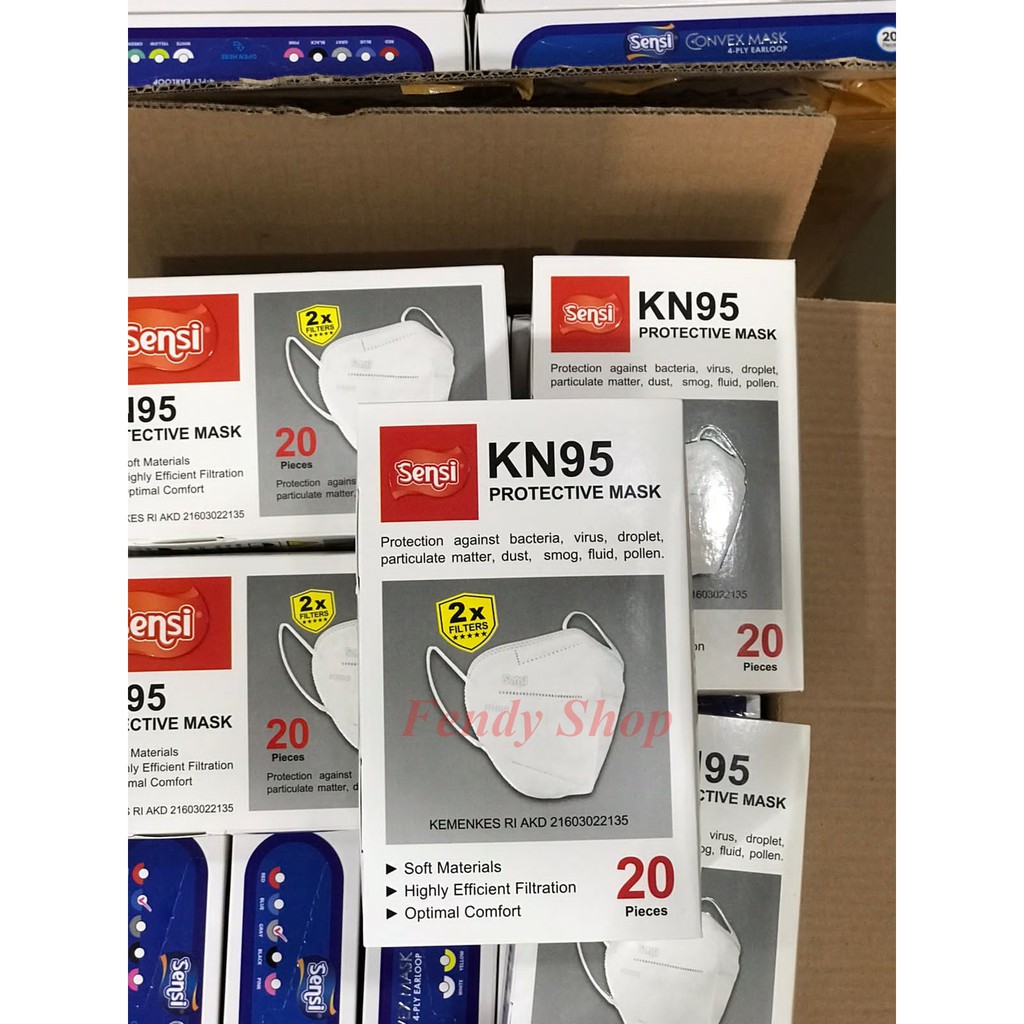 Jual Masker SENSI KN95 Protective Mask 5 ply 20 pcs Double Filter 100% ...