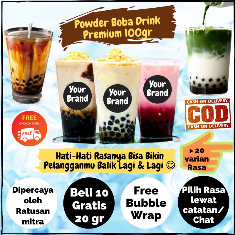 Jual Bubuk Minuman Rasa Es Boba Drink Premium Kekinian (tanpa gula ...