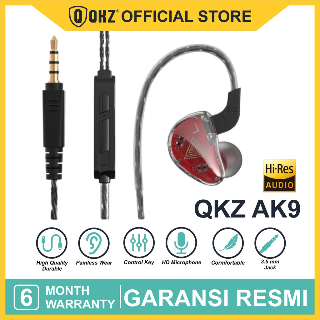 Jual QKZ AK9 with Mic Earphone Headset Gaminng Sporty Olahraga Hansfree Bass | Shopee Indonesia