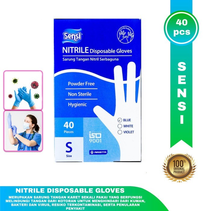 Jual Sarung tangan nitrile biru handscoon nitrile sarung tangan karet ...