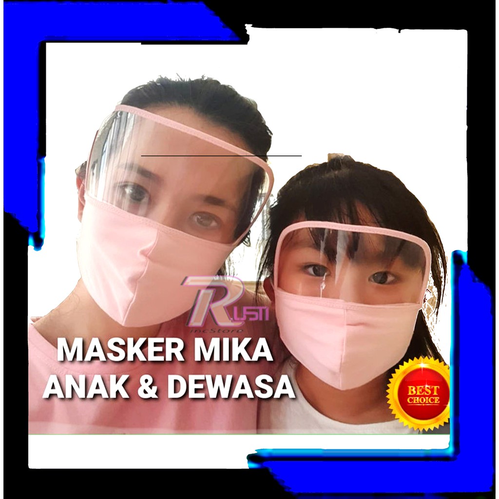 Jual MASKER MIKA HIJAB ANAK DEWASA FACE SHIELD KAIN MOTOR CORONA VIRUS ...