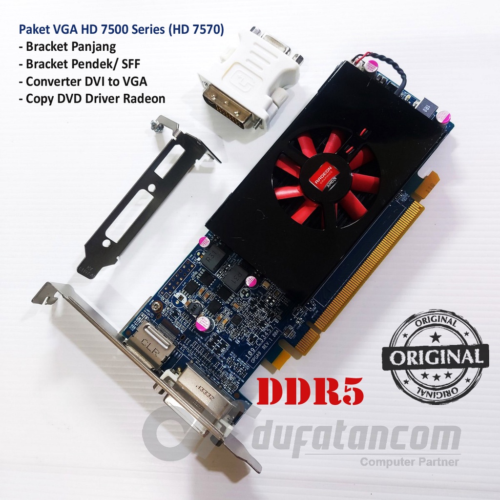Jual VGA Radeon HD 7500 1GB DDR5 128BIT Low Profile | Shopee Indonesia