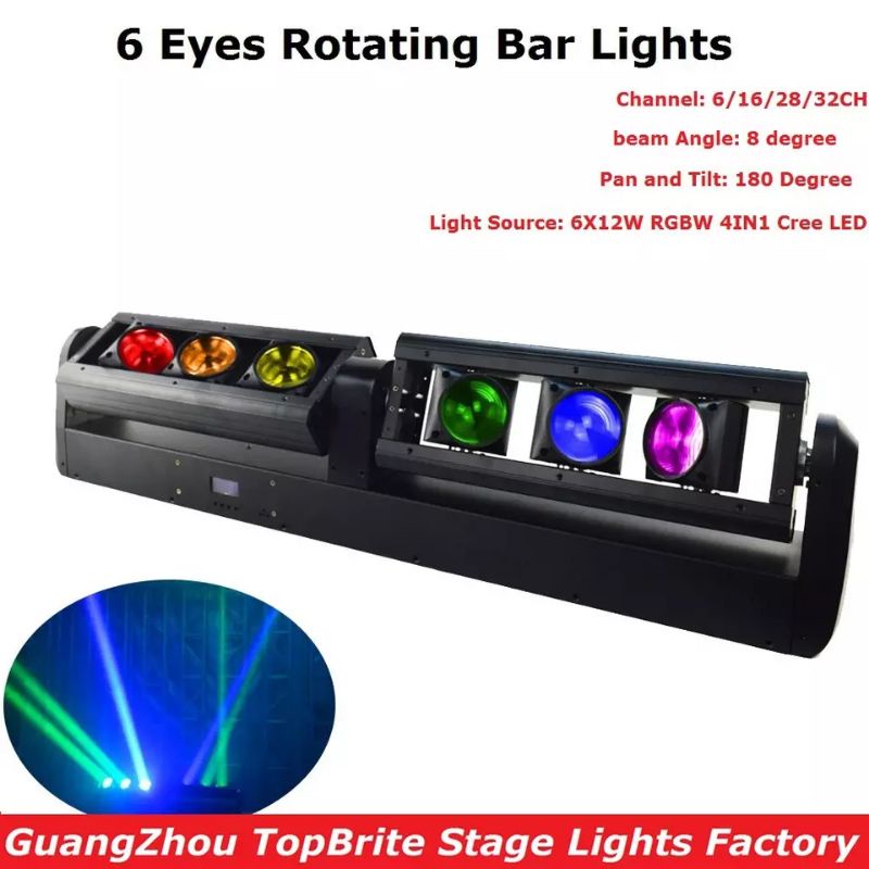 Jual Moving bar 6 eyes Rotating Bar Lights 6x12watt 4in1 RGBW Fullcolor ...