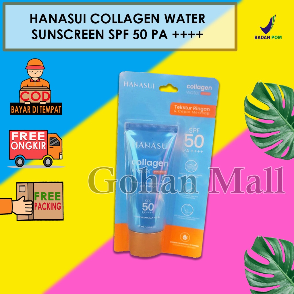 Jual HANASUI COLLAGEN WATER SUNSCREEN SPF 50 PA++++ DOUBLE UV ...
