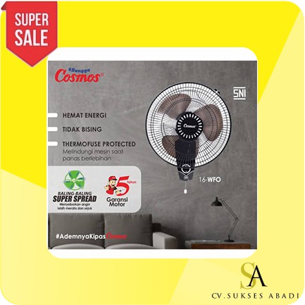 Jual Wall Fan Cosmos 16-WFO 16 Inch 16WFO Termurah Surabaya | Shopee ...