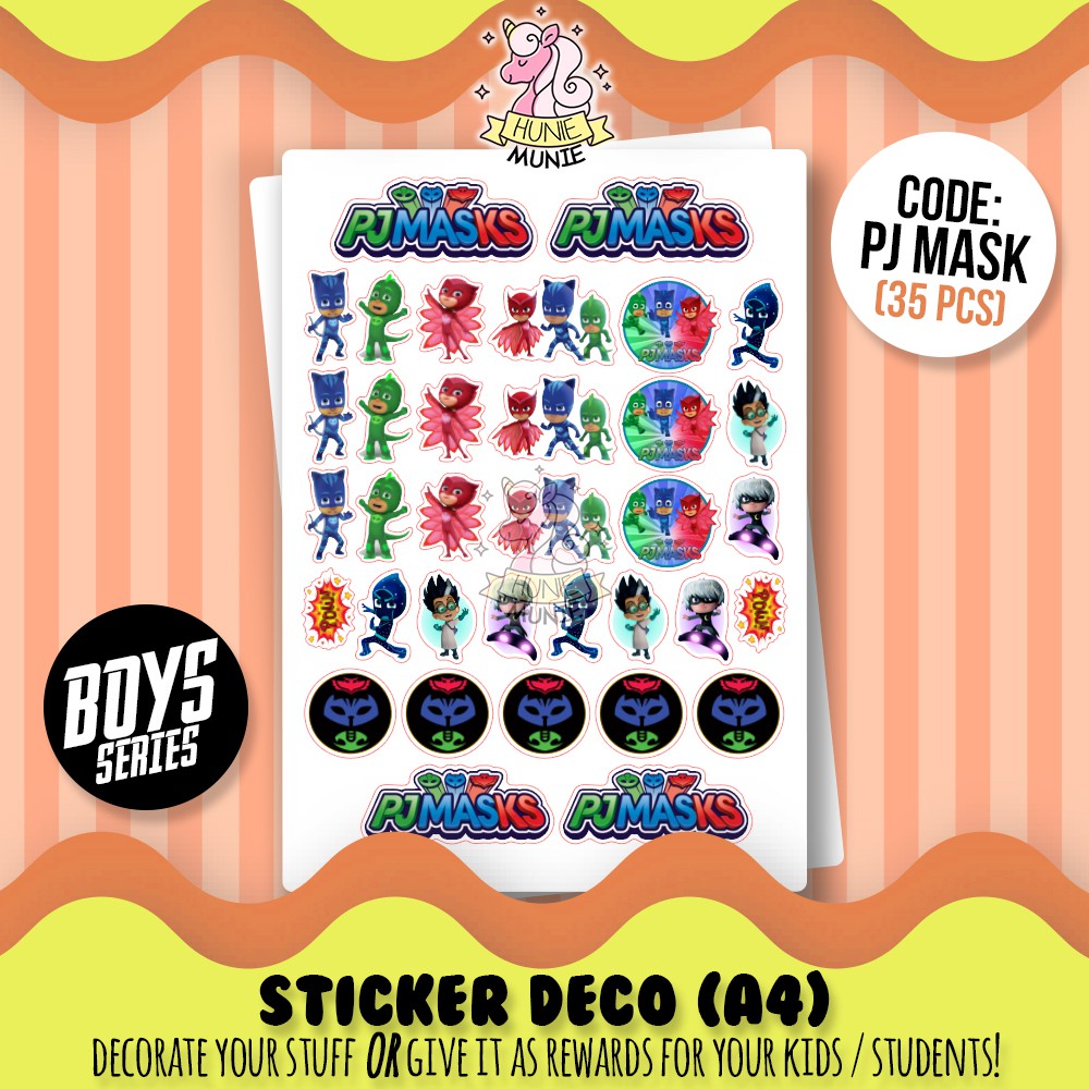 Jual Sticker Deco - PJ Mask Masks - BOYS SERIES - Stiker Reward Anak ...