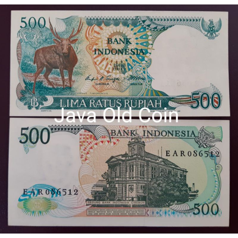 Jual uang kuno 500 rp tahun 1988 Rusa baru gress | Shopee Indonesia