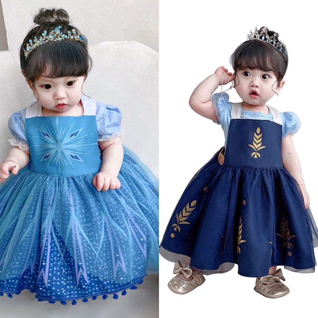 Jual Kostum elsa anna frozen apron anak import premium dress Disney ...