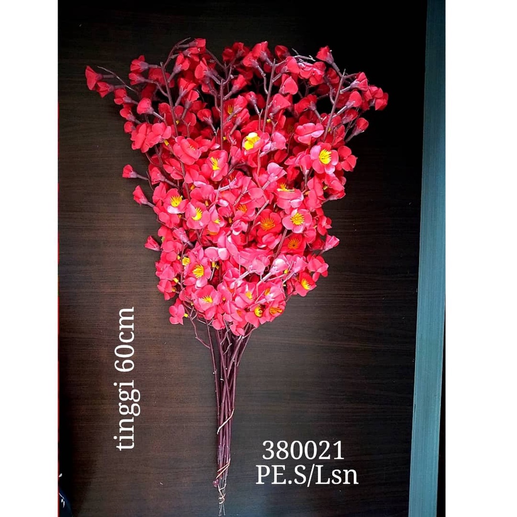 Jual GROSIR BUNGA SAKURA / IMLEK 60 CM MERAH (12 TANGKAI BUNGA ...