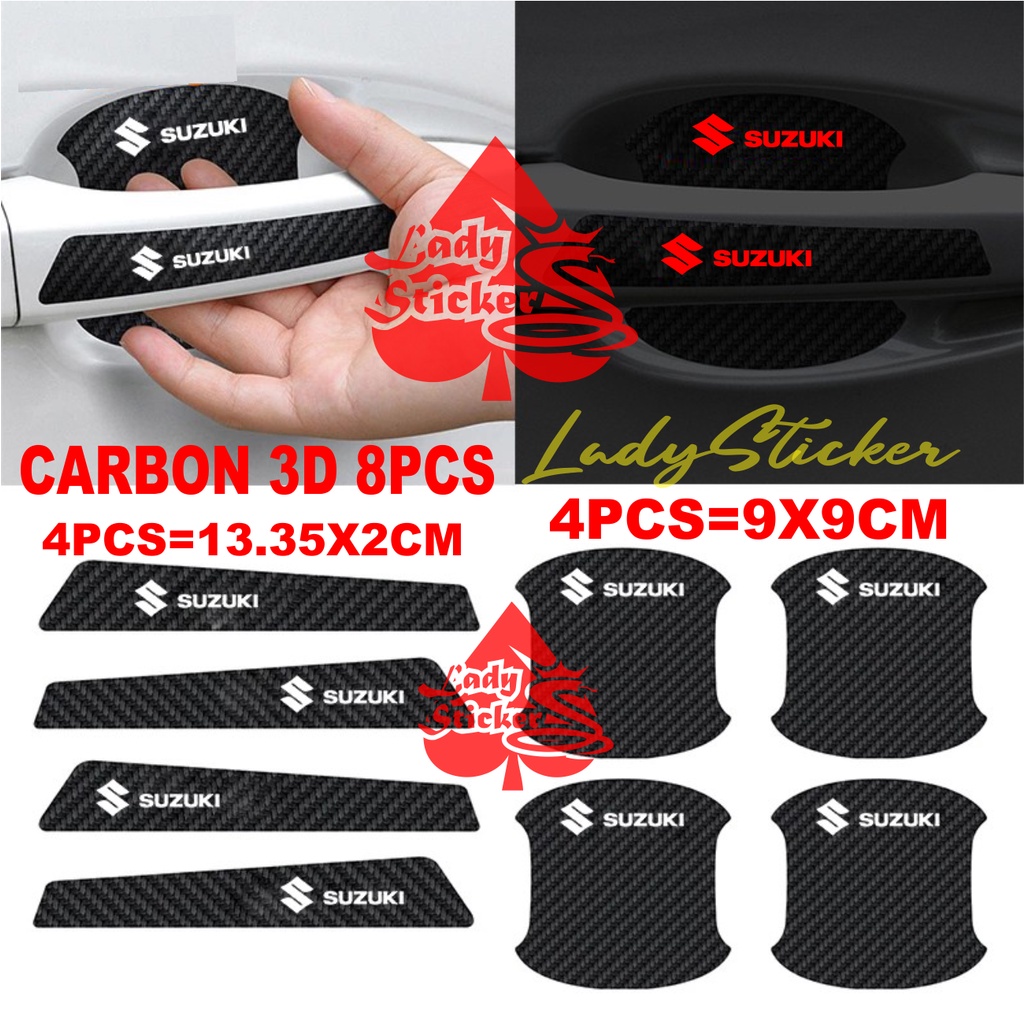 Jual Sticker carbon handle mobil suzuki sticker karbon 3d handle mobil ...