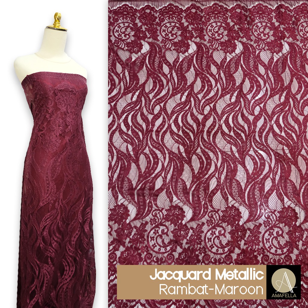 Jual Kain Brokat Brukat Tile Semi Prancis Bahan Kebaya Jacquard ...