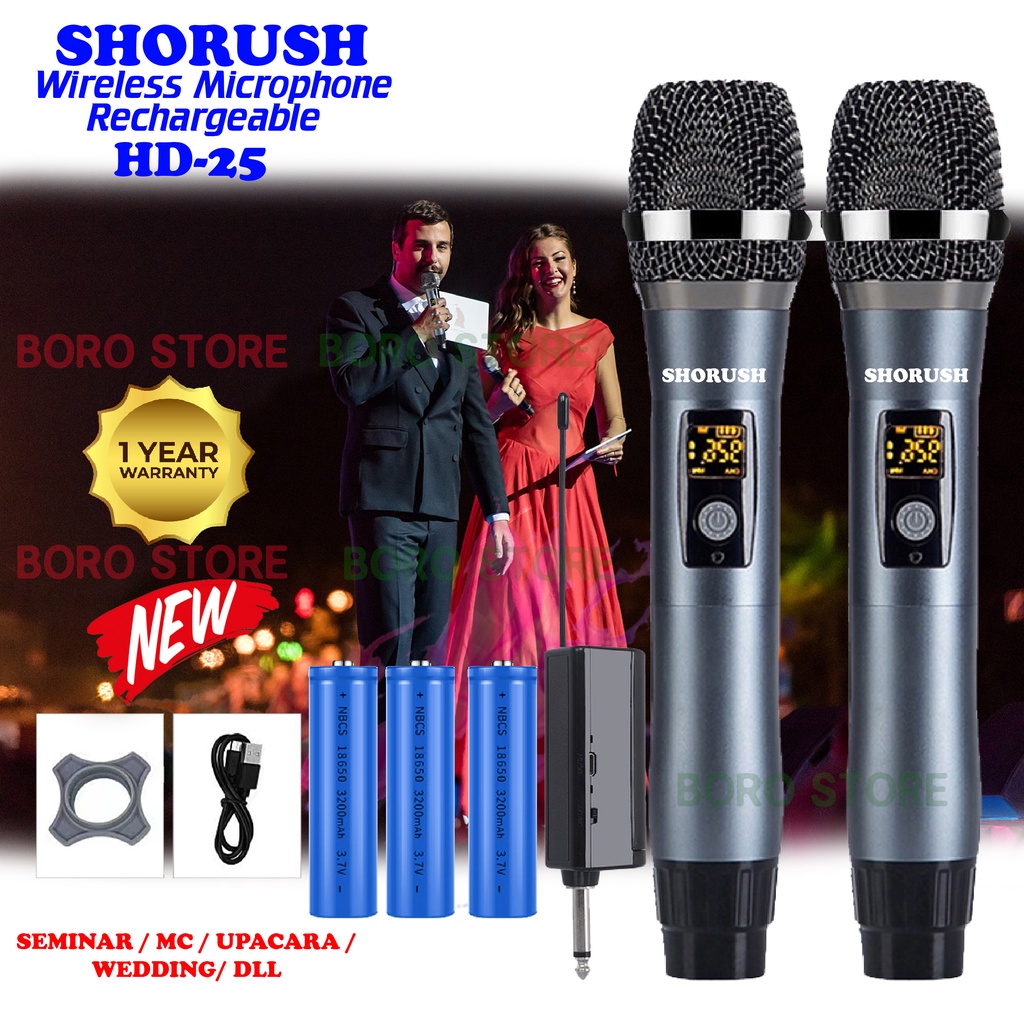 Jual ♫ Sistem Microphone Wireless UHF 2 Transmitter + 1 Receiver ...
