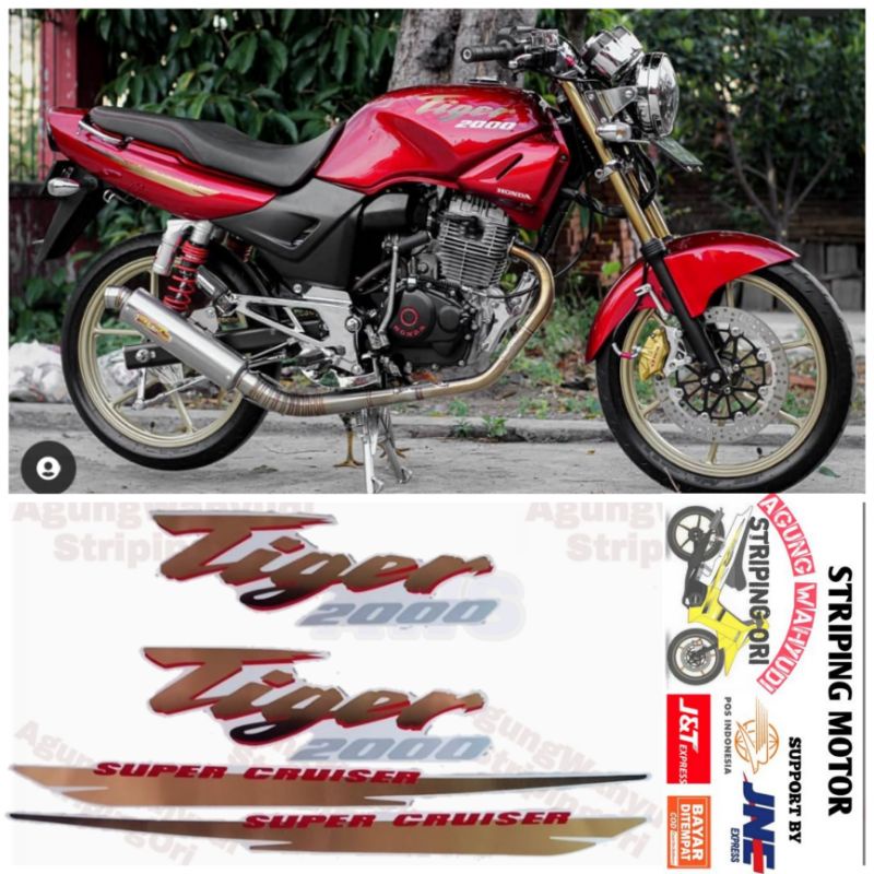 Jual STRIPING MOTOR HONDA TIGER 2000 MERAH GOLD BAHAN TRANSPARAN TILAS ...