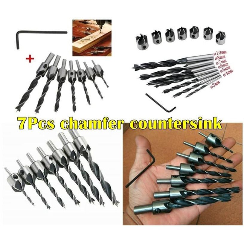 Jual Chamfer Countersink Drill Bit Mata Bor Kepala Sekrup 3mm-10mm Set ...