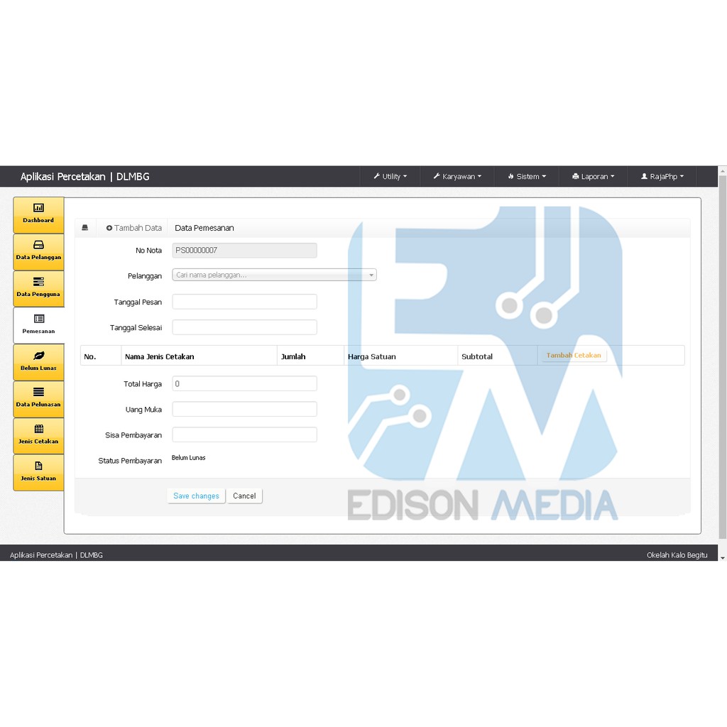 Jual Aplikasi Percetakan Berbasis Web Codeigniter | Shopee Indonesia