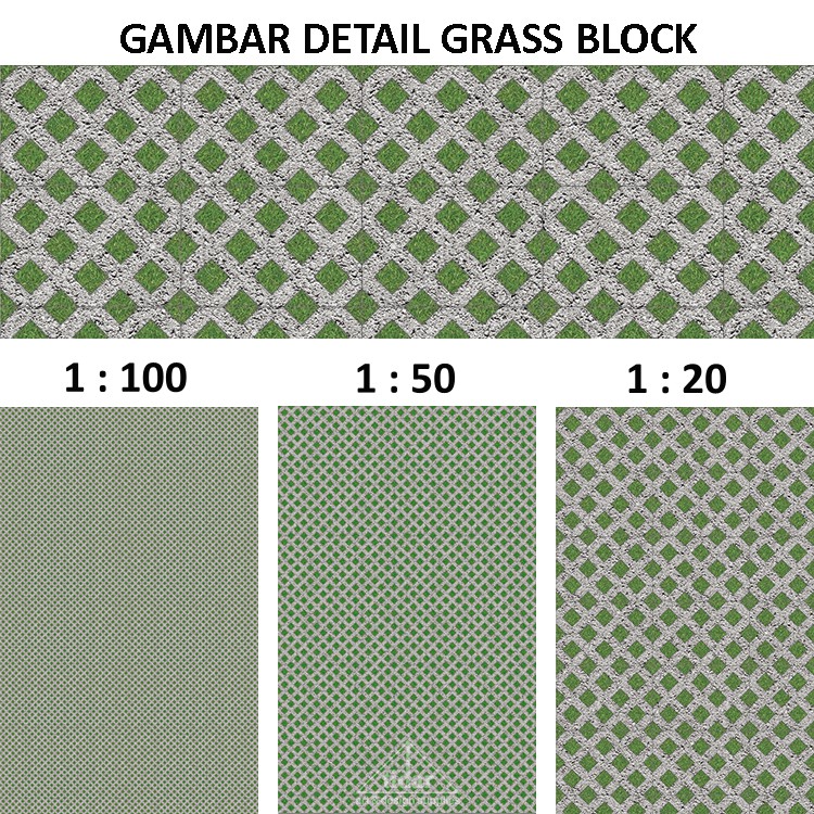 Jual Kertas Motif / Corak Paving Grass Block Skala - Rumput / Miniblock ...