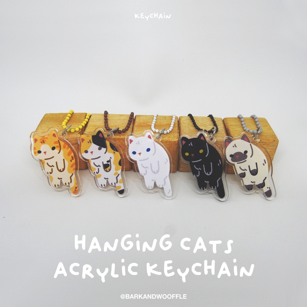 Jual BARK AND WOOFFLE Hanging Cats Acrylic Keychain / Gantungan Kunci ...
