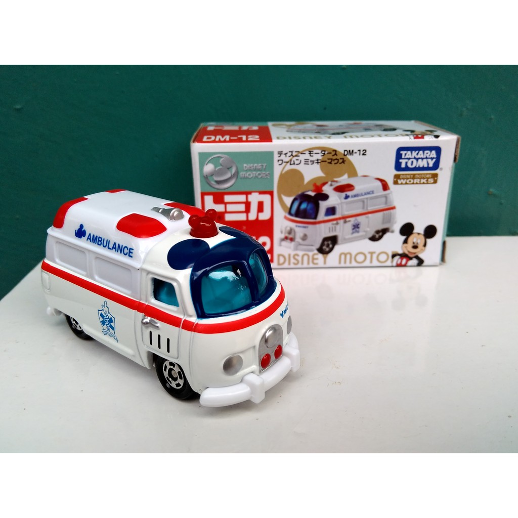Jual Tomica Disney motors DM-12 Warmun MICKEY Mouse Ambulance Diecast mobil Takara tomy original ...