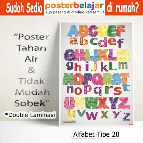 Jual Flashcard & Poster Belajar Abjad / Alfabet / Huruf untuk Edukasi ...