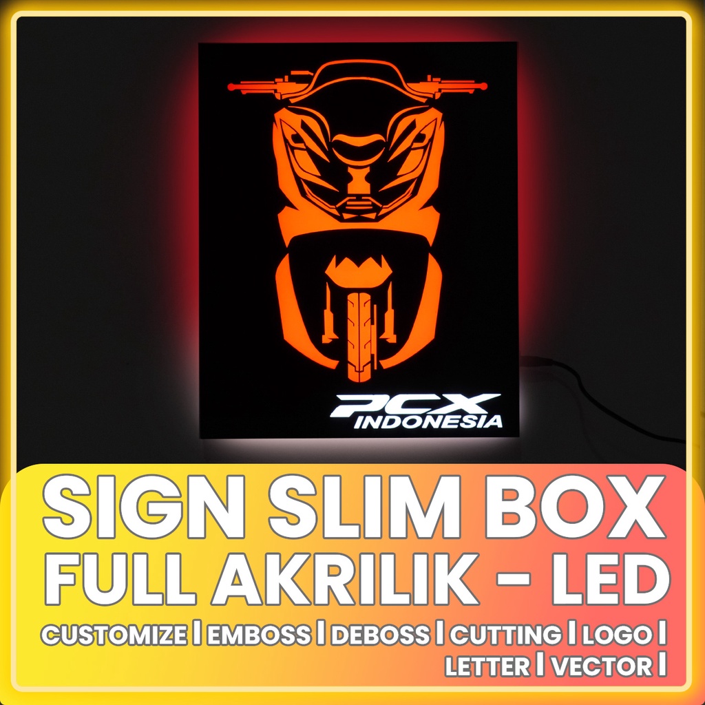Jual Sign Neon Box Model Slim Customize Ukuran 30X30cm Hiasan Dinding ...