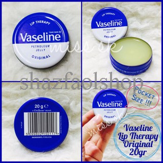 Jual [ Biru / Plain ] Vaseline Lip Therapy original (pocket size 20gr ...