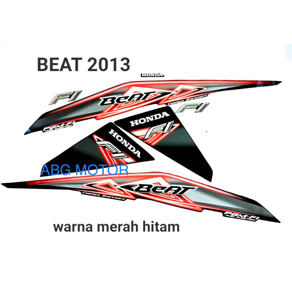 Jual LIS BODY STRIPING STIKER BODY HONDA BEAT 2013 MERAH HITAM | Shopee ...