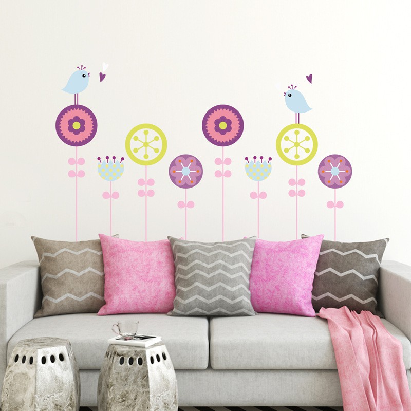 Jual RELIZA WALL STICKER / STIKER DINDING RUMPUT BUNGA BULAT POLKADOT ...