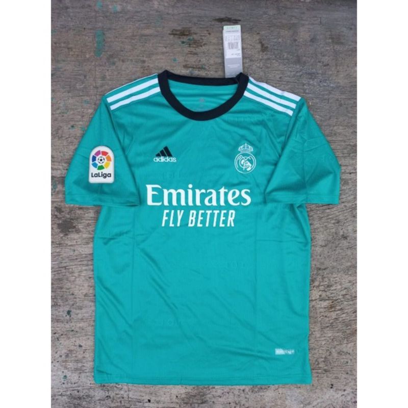 Jual Jersey Bola Real Madrid Full Patch La Liga / UCL 3RD Third Hijau ...