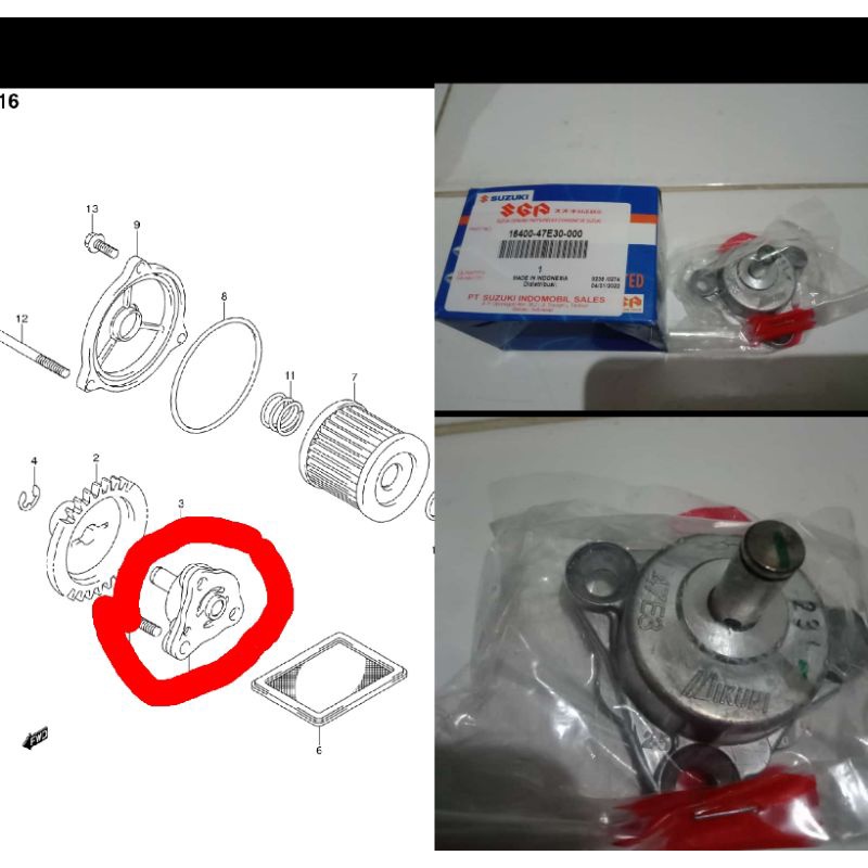 Jual pompa oli pump assy oil suzuki satria fu karbu raider belang 150 ...