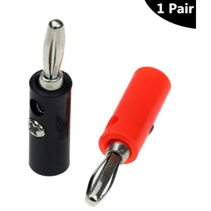 Jual Jack Socket Banana Jantan Male Plug 1 Set Konektor sepasang Merah ...