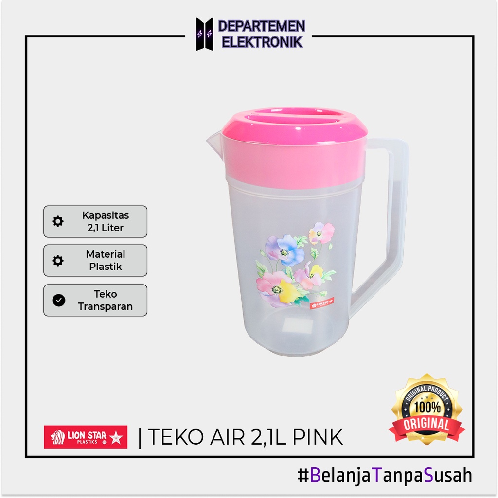 Jual TEKO AIR PLASTIK LION STAR 2,1 LITER | Shopee Indonesia