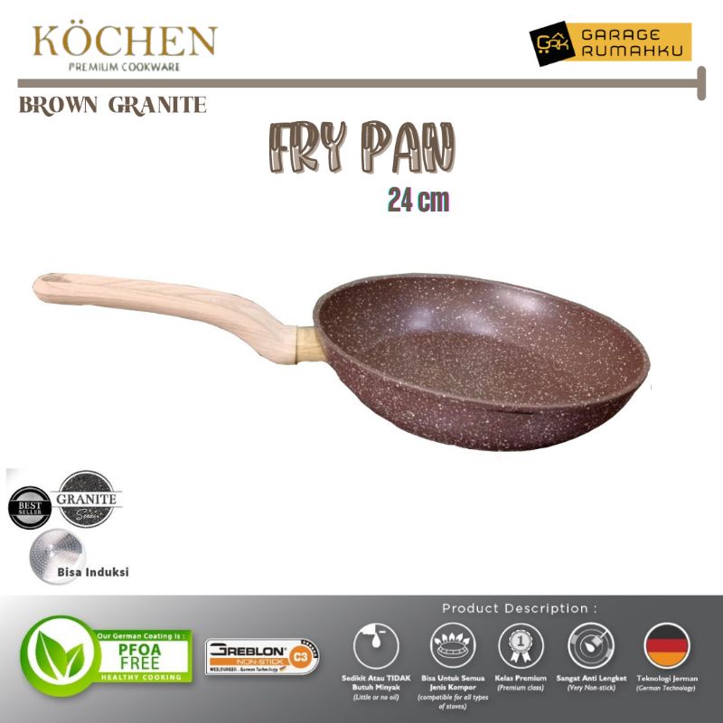 Jual FRYPAN KOCHEN GRANIT PAN GREBLON C3 CAROTE PANCI ANTI LENGKET ...