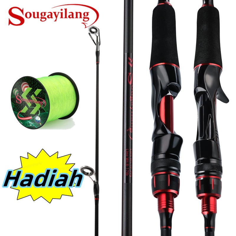 Jual Sougayilang Joran Pancing Carbon Sutet 2 Bagian Tongkat Pancing Putar/Casting UL Power 1.8M ...