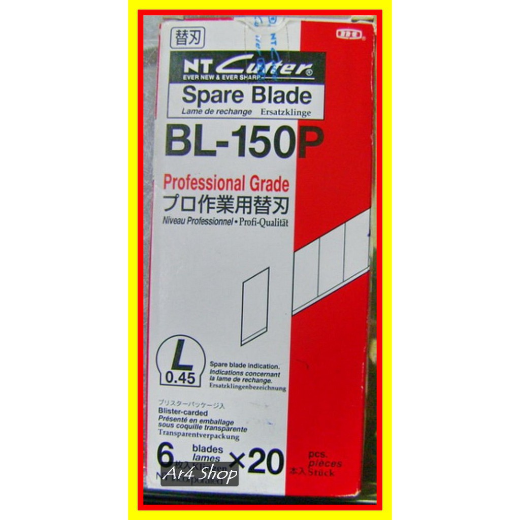 Jual Cutter- Nt Cutter Blade Bl-150P Per Box 20 Tube | Shopee Indonesia