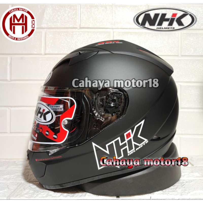 Jual HELM NHK GP1000 BLACK DOF|FULL FACE|DOUBLE VISOR | Shopee Indonesia