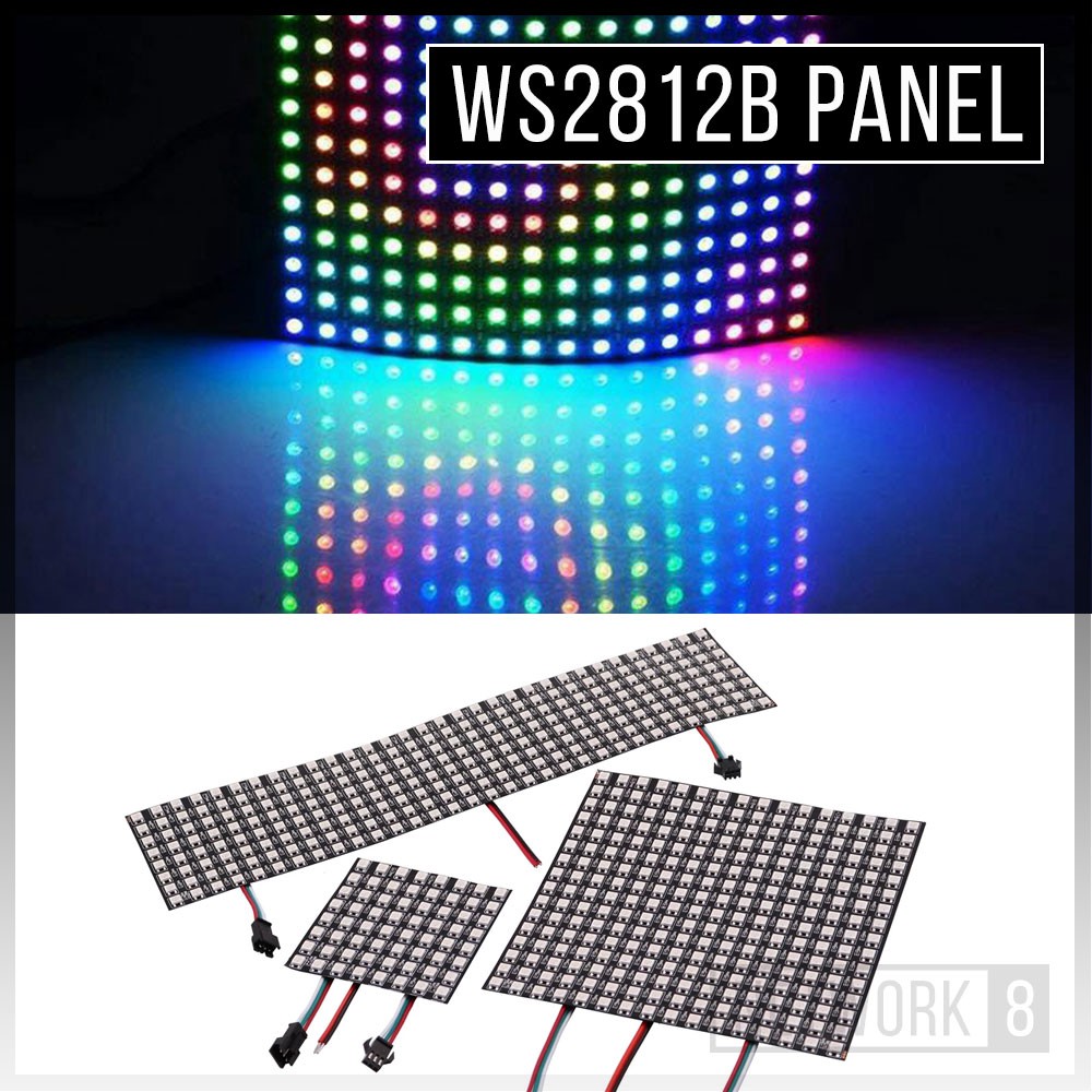 Jual FLEXIBLE LED PANEL WS2812B 8X8 16X16 8X32 PIKSEL DIGITAL DC5V 2812 ...