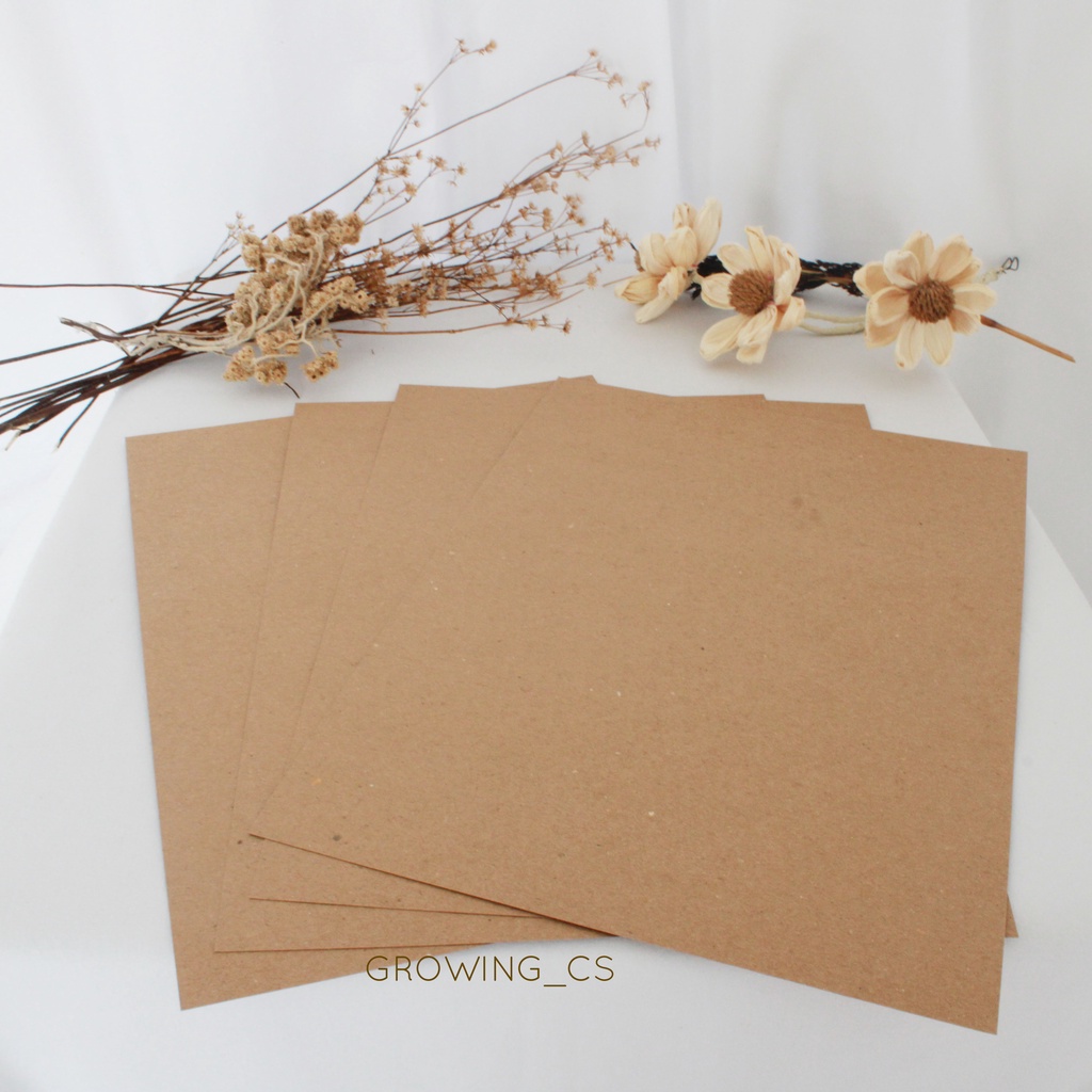 Jual 20 Lembar Kertas kraft liner A4 200 gr | karton |samson | coklat ...